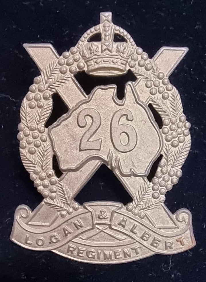 26th Infantry BN. The Logan & Albert Rgt. Brass hat badge – John ...