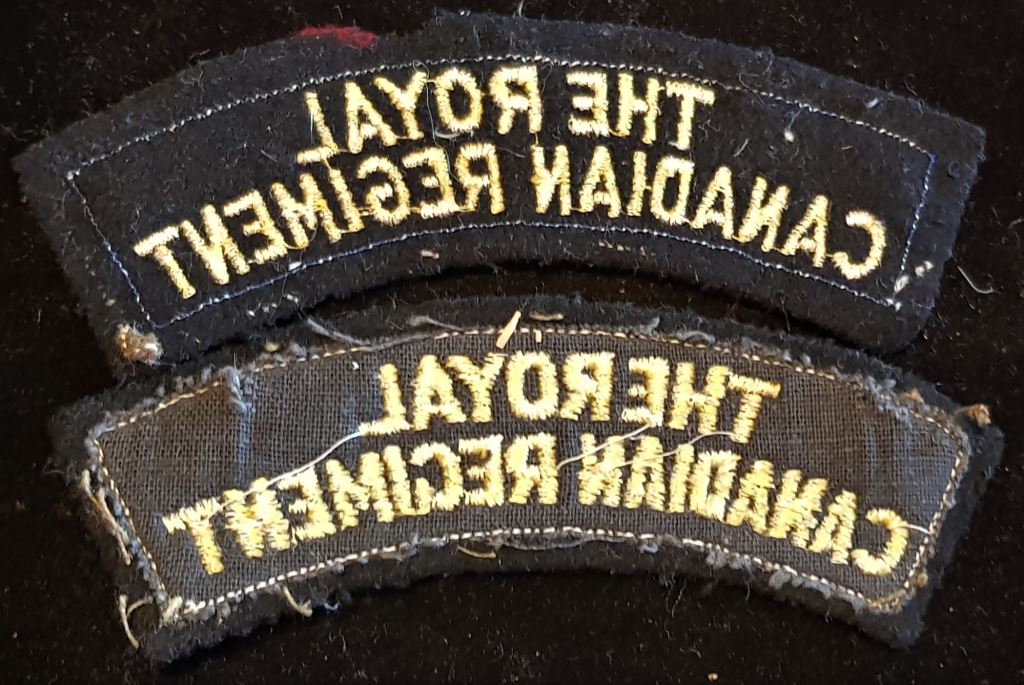 PAIR OF ROYAL CANADIAN REGIMENT SHOULDER FLASHES – John Burridge ...