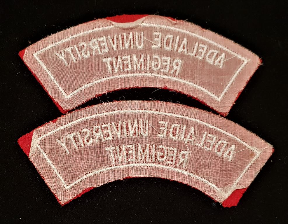 PAIR OF ADELAIDE UNIVERSITY REGIMENT SHOULDER FLASHES – John Burridge ...