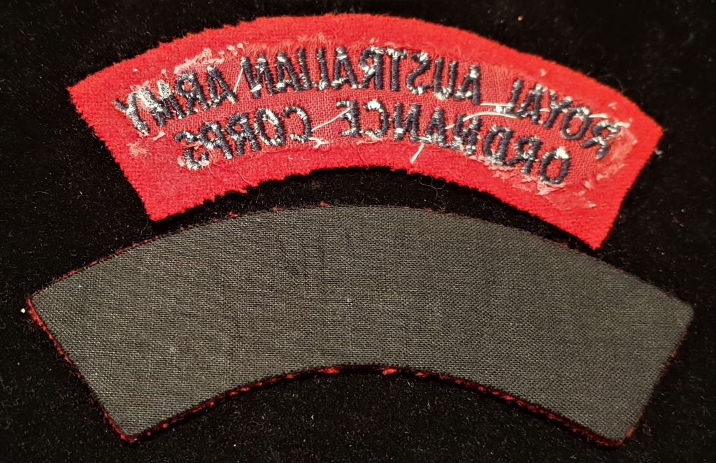 PAIR OF ROYAL AUSTRALIAN ARMY ORDNANCE CORPS SHOULDER FLASHES – John ...