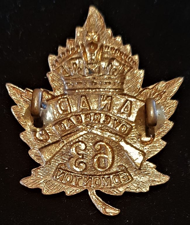 E63 - 63rd BATTALION (EDMONTON, ALBERTA) OFFICER’S CAP BADGE – John ...