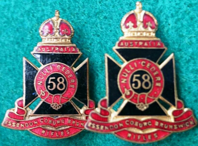 58th Infantry Battalion The Essendon - Coburg - Brunswick Rifles Brass ...
